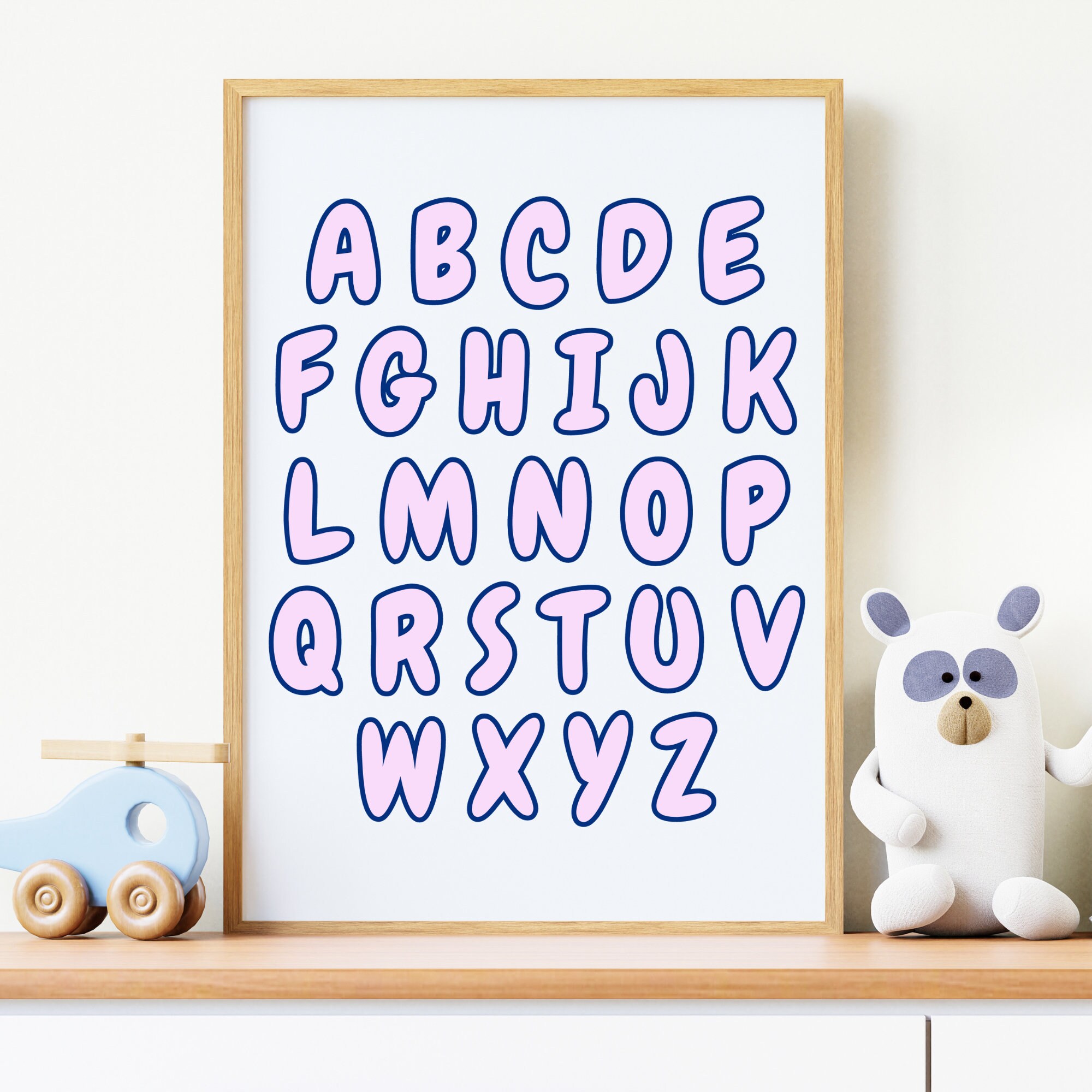 Alphabet Numbers Poster, Nursery ABC Print, Educational Wall Art ...