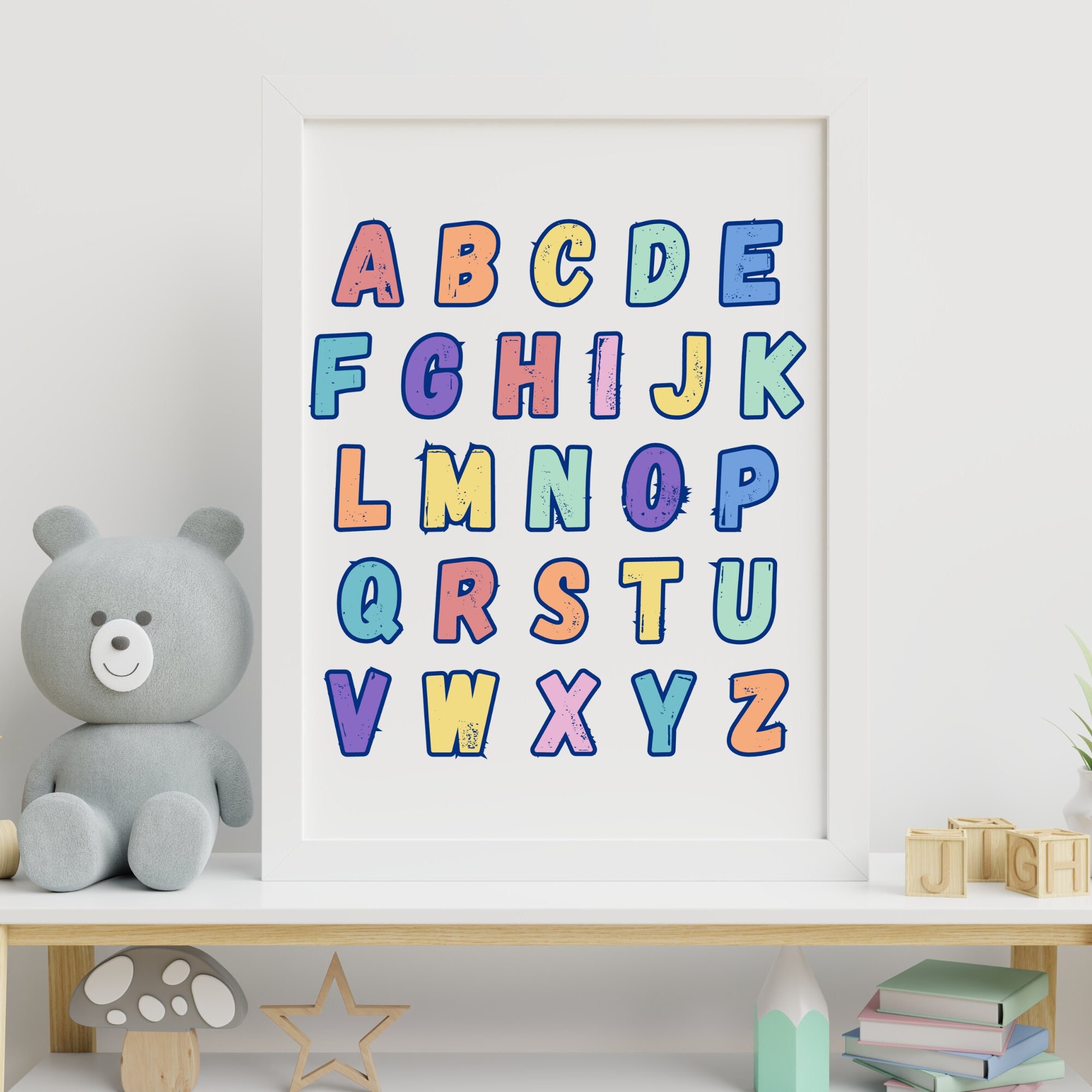 Alphabet Rainbow Poster, Nursery ABC Print, Educational Wall Art ...