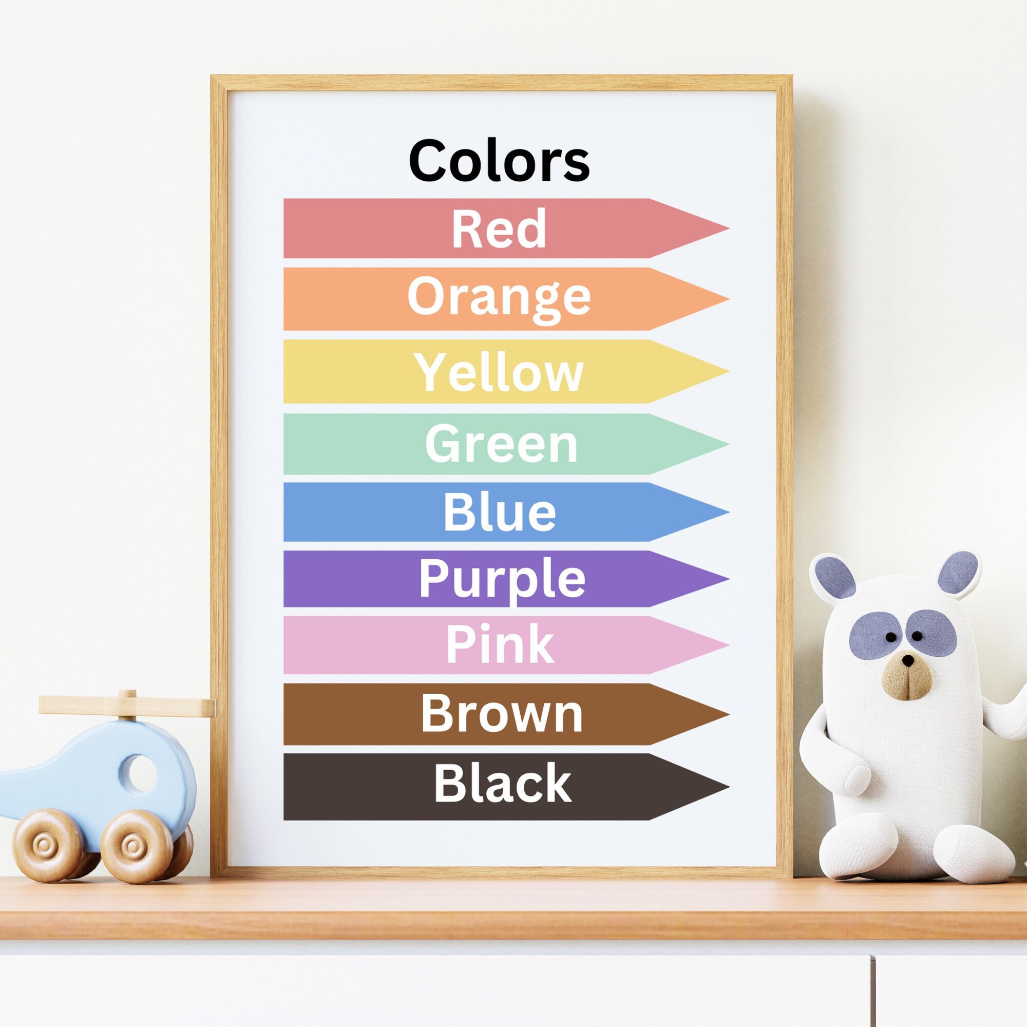 Colors Poster, Rainbow Classroom Poster, Educational Wall Art ...