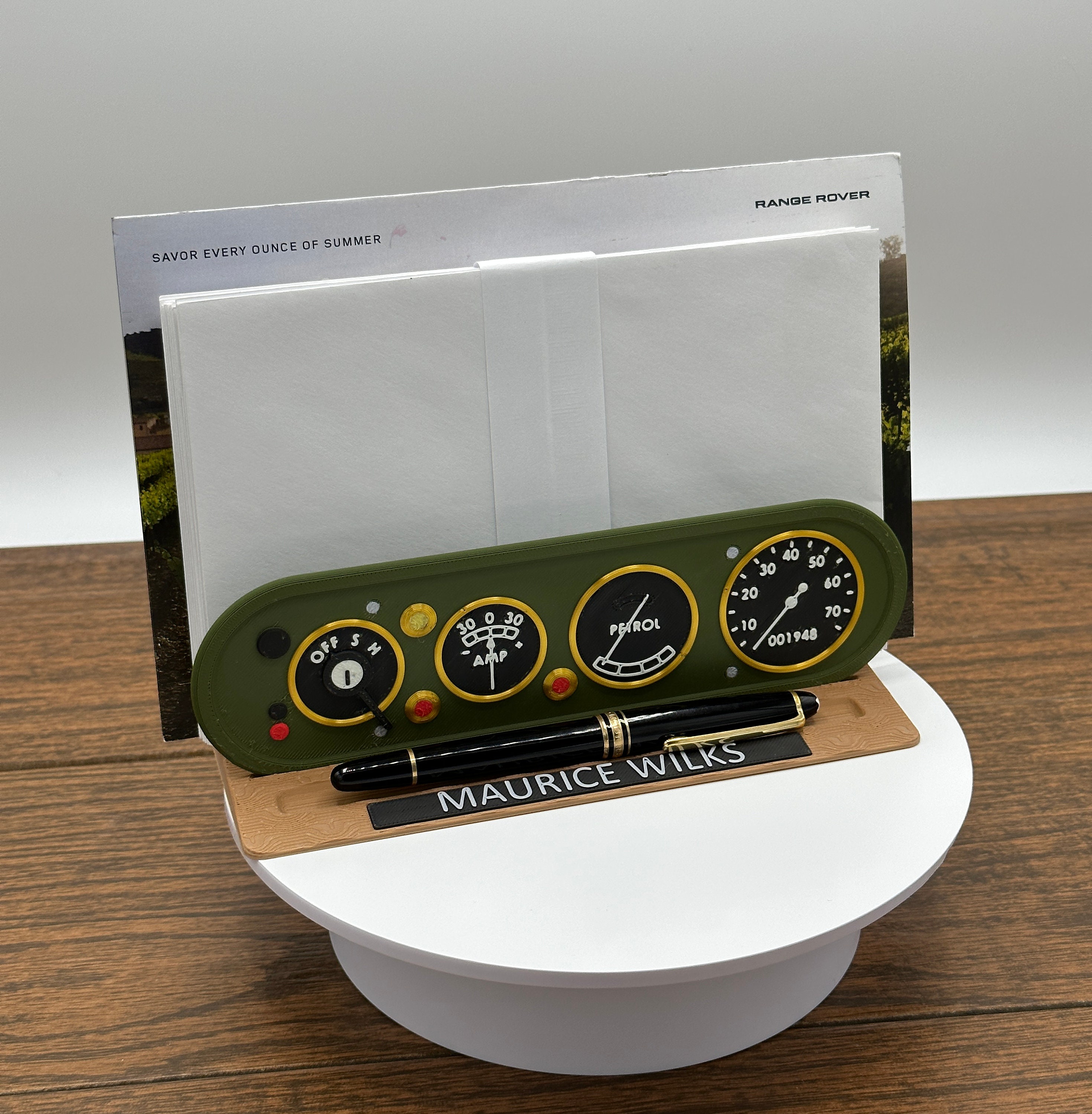 Desk Name Plate, Pen Holder and Letter Organizer for the Land Rover Fan ...