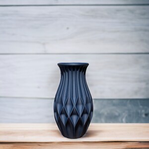 Dark Blue Vase for Dried Flowers, AI Inspired Geometric Design ...