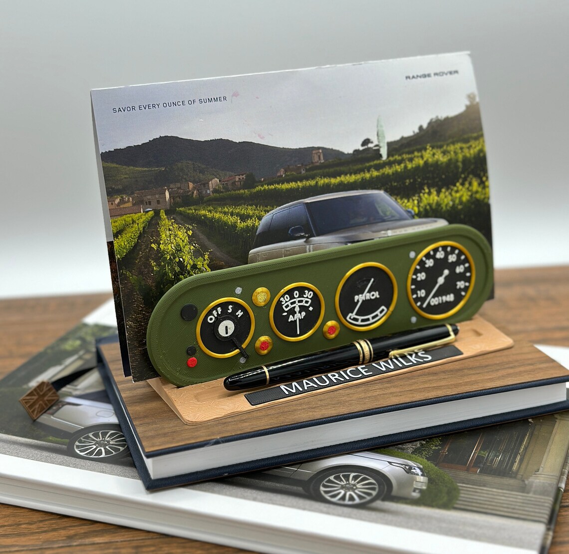 Desk Name Plate, Pen Holder and Letter Organizer for the Land Rover Fan ...