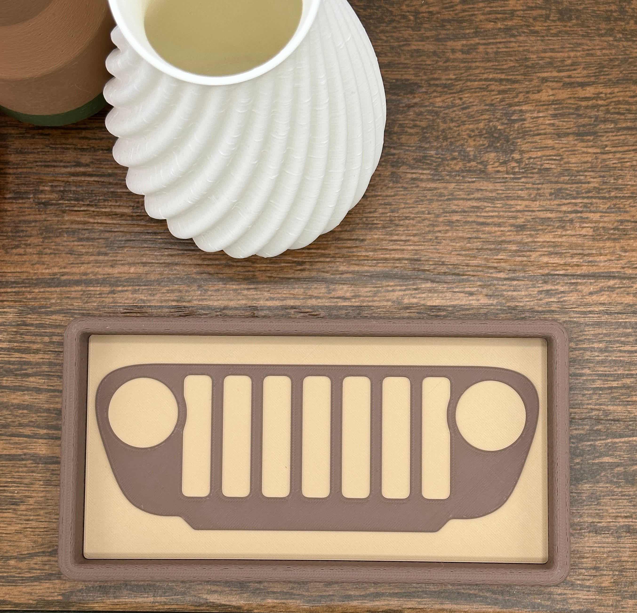 Brown & Beige 4x4 Everyday Carry Tray, Catch All Tray, EDC Organizer ...