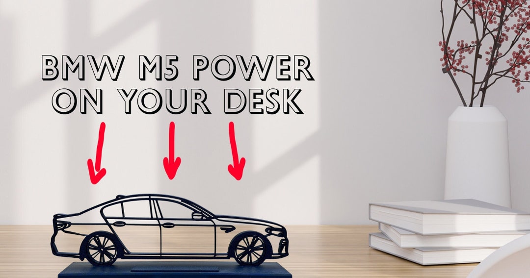 BMW M5 Wireframe Model Silhouette Custom Name Desk Decor for - Etsy