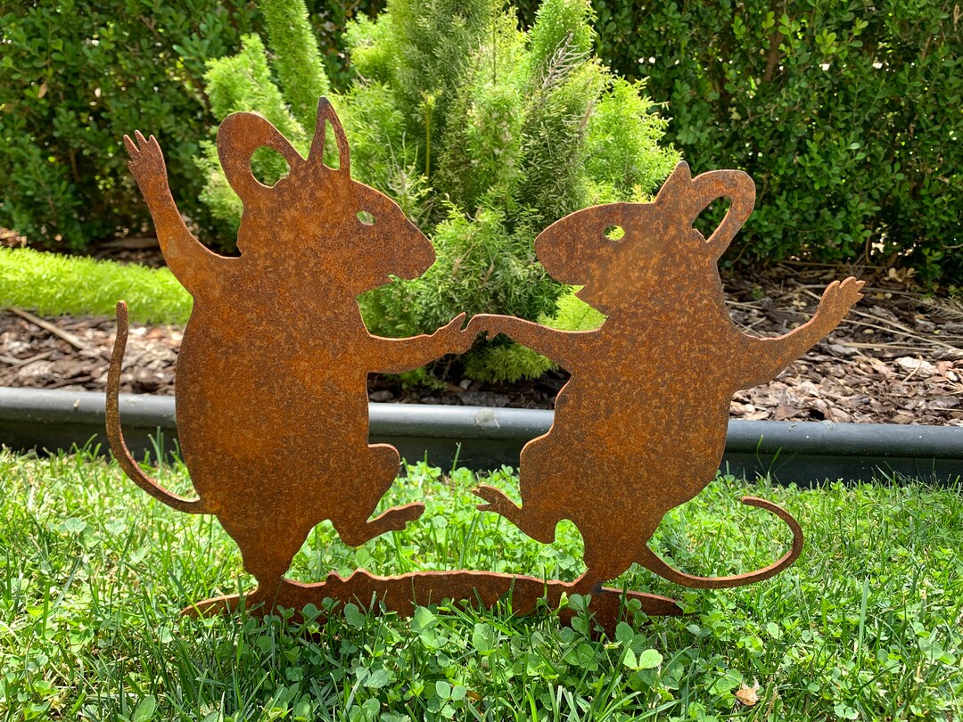 Rustic Rusty Metal Mice Dancing - Etsy