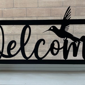 Welcome Hummingbird Sign / Steel Welcome Sign / Metal Welcome Sign ...