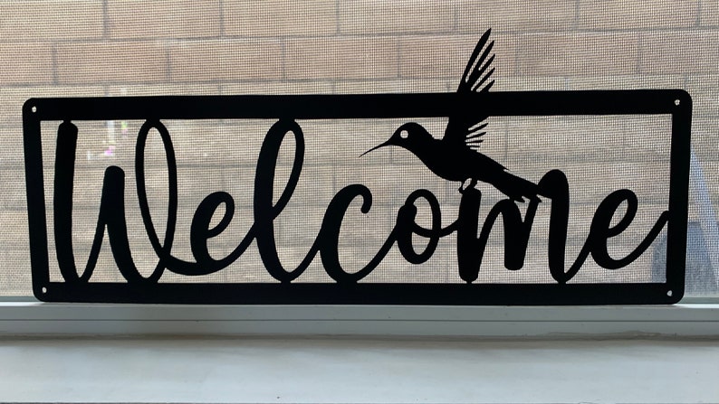 Welcome Hummingbird Sign / Steel Welcome Sign / Metal Welcome Sign ...