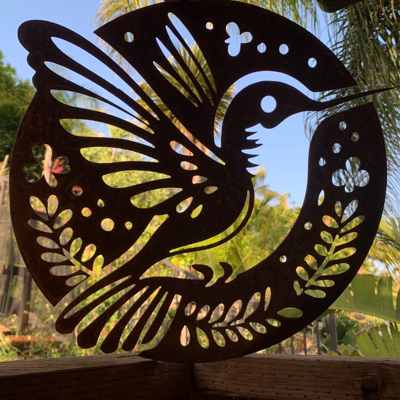 Hummingbird Wall Art / Hummingbird Yard Decor / Patio Hummingbird Sign ...