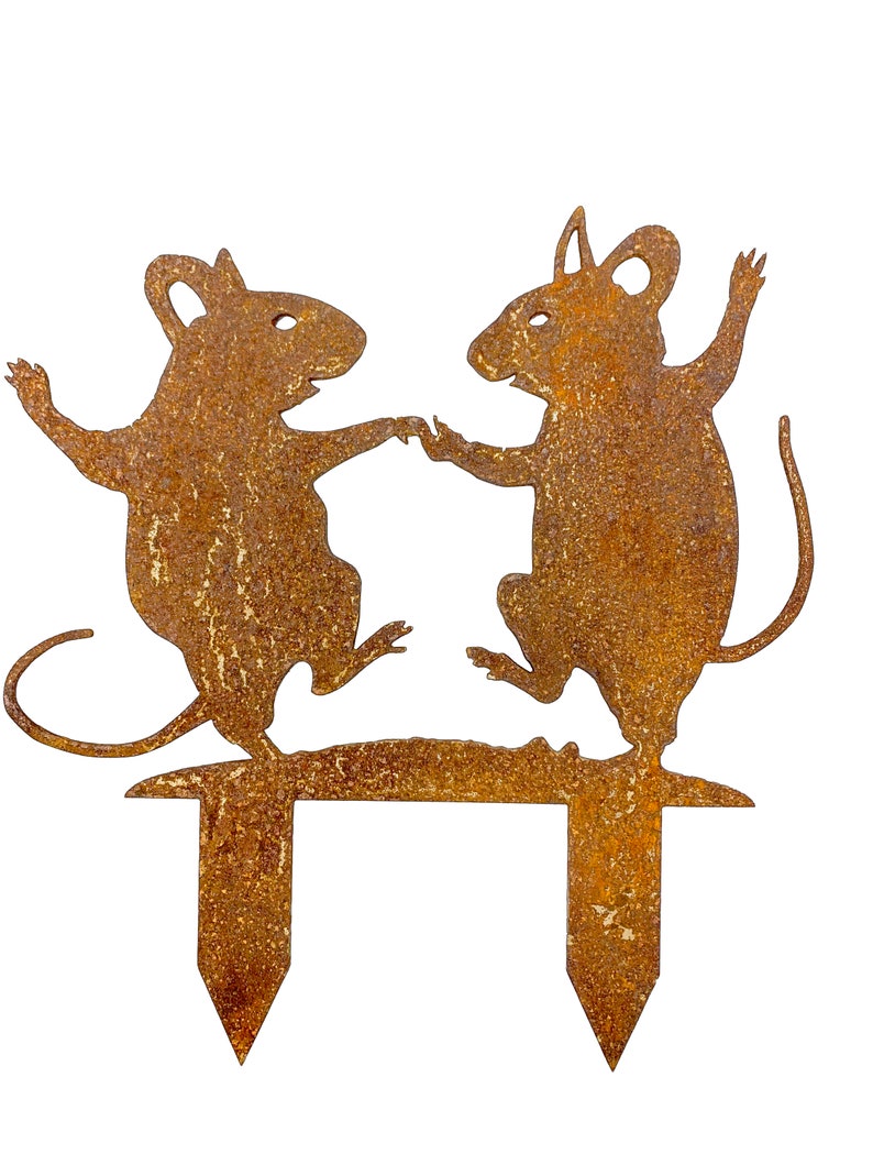 Rustic Rusty Metal Mice Dancing - Etsy