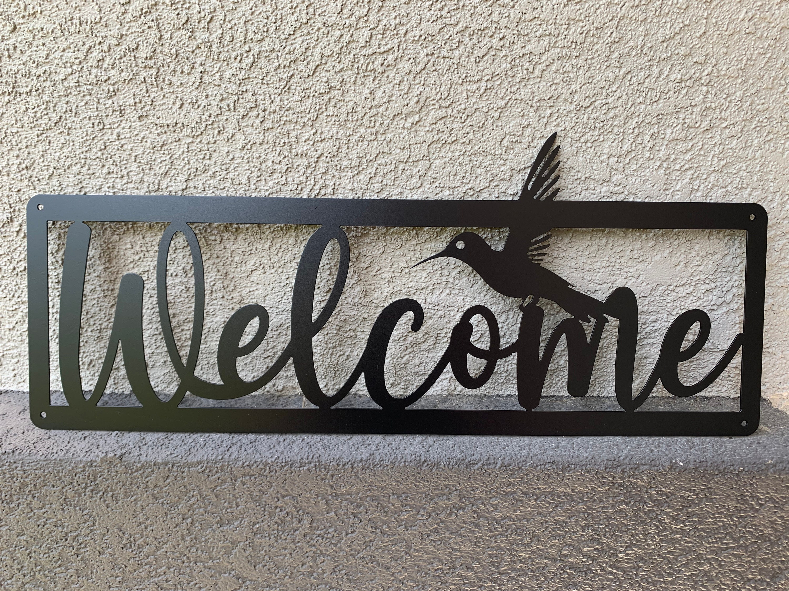 Welcome Hummingbird Sign / Steel Welcome Sign / Metal Welcome Sign ...