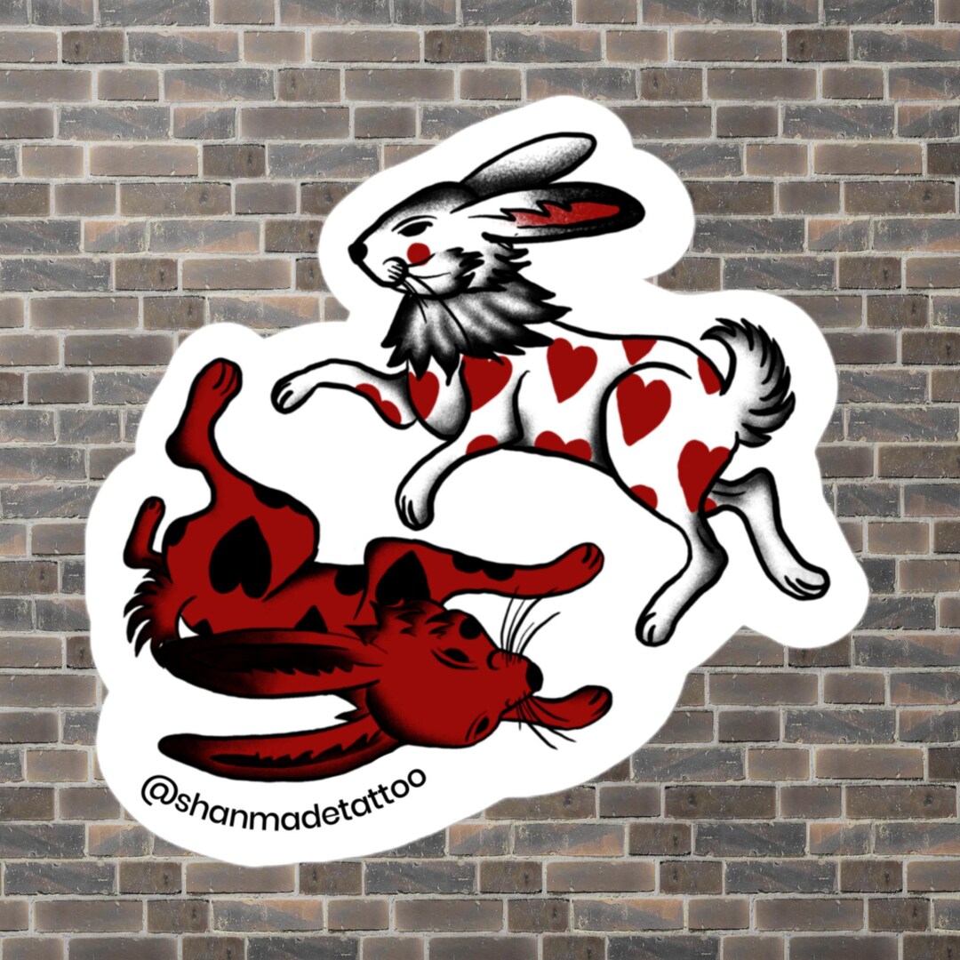 Rabbit Yin Yang Sticker - Etsy