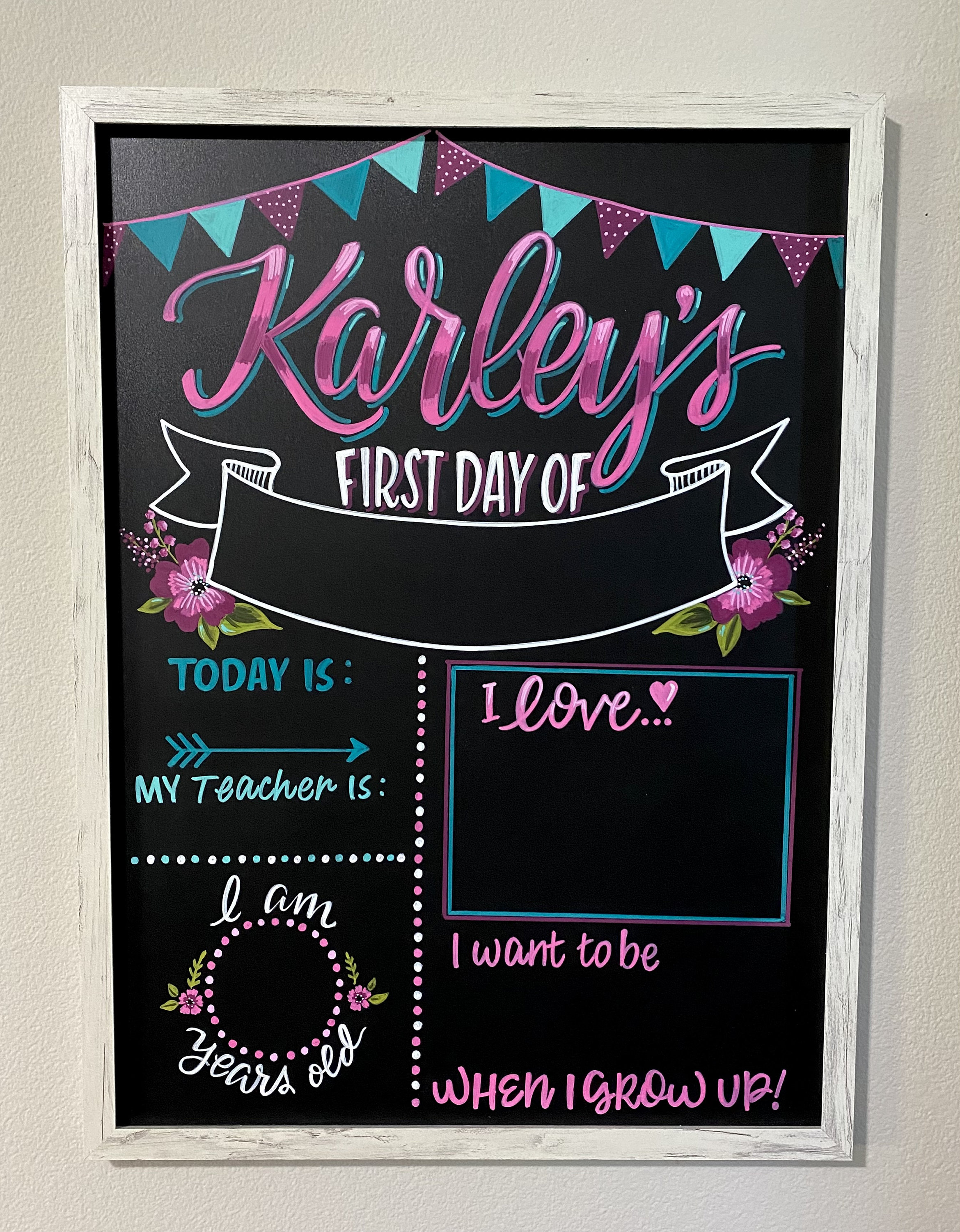 First Day of School Chalkboard Sign, Custom Chalkboard, Personalized ...