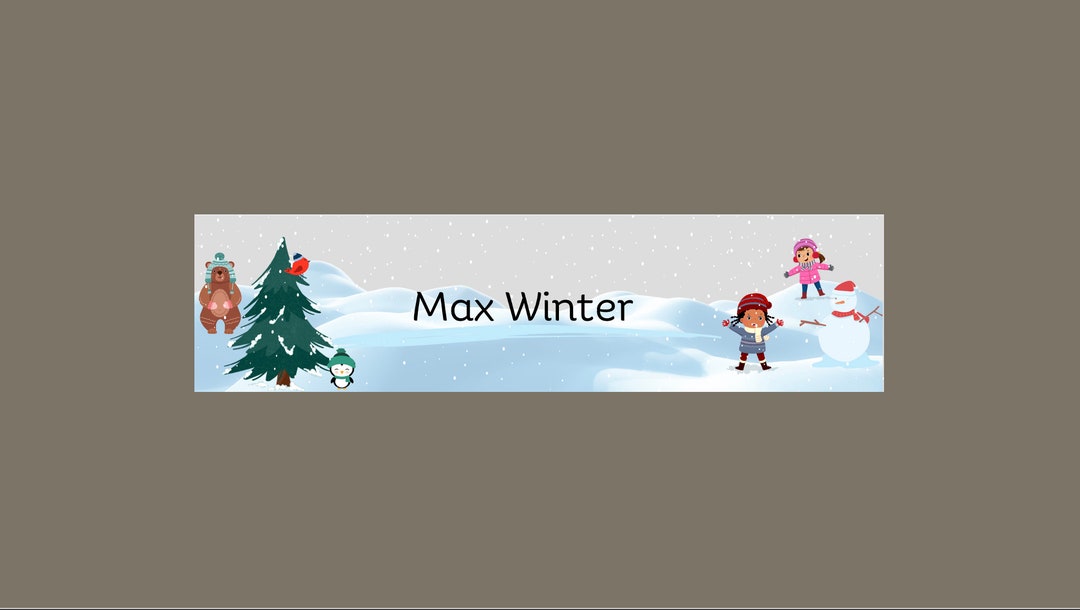 Winter Name Tag - Etsy