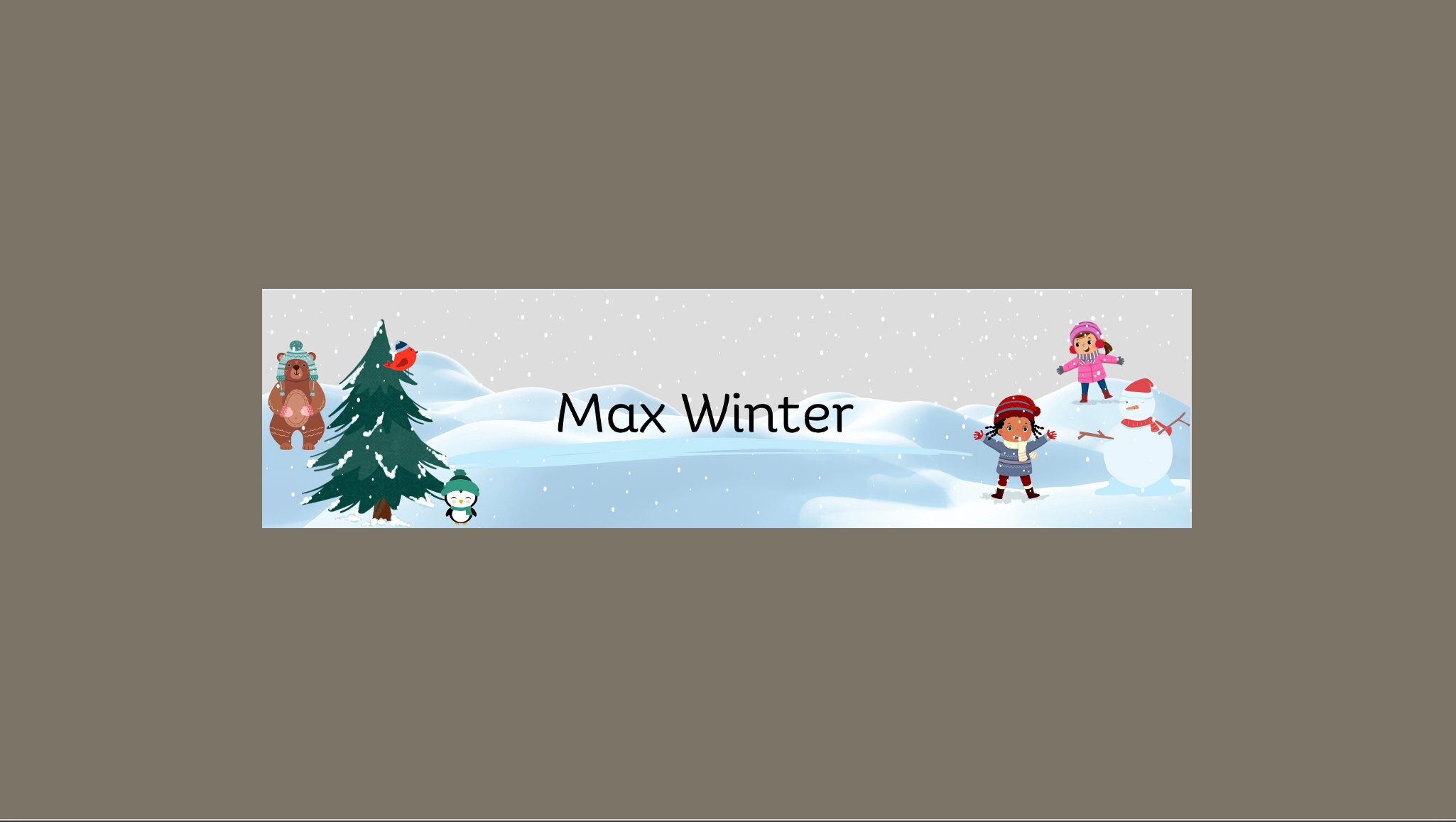 Winter Name Tag - Etsy