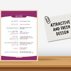 Dua Iftitah Salah Printable Poster for Kids With English Translation ...