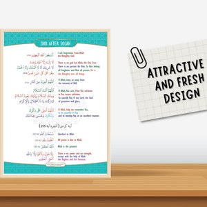 Zikr After Salah Printable Poster for Muslim Kids With English ...