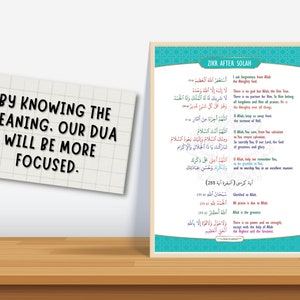 Zikr After Salah Printable Poster for Muslim Kids With English ...