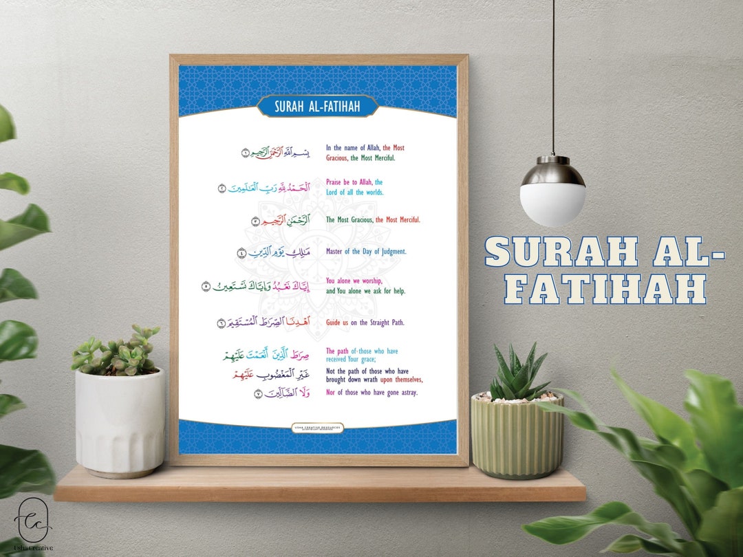 Surah Al-fatihah Salah Printable Poster for Kids With English ...