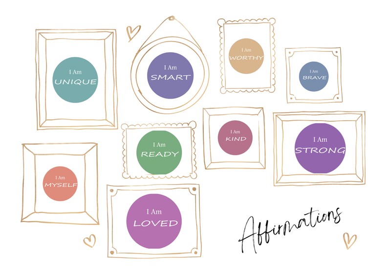 Kids Affirmation Wall Art Boho Classroom Decor I Am Brave Growth ...