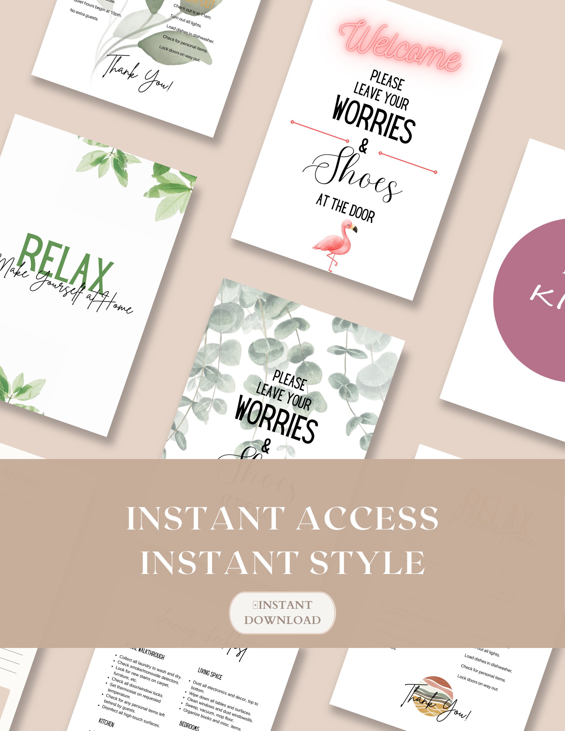 Airbnb VRBO Booking.com, Printable Short Term Rental Sign, Bathroom ...