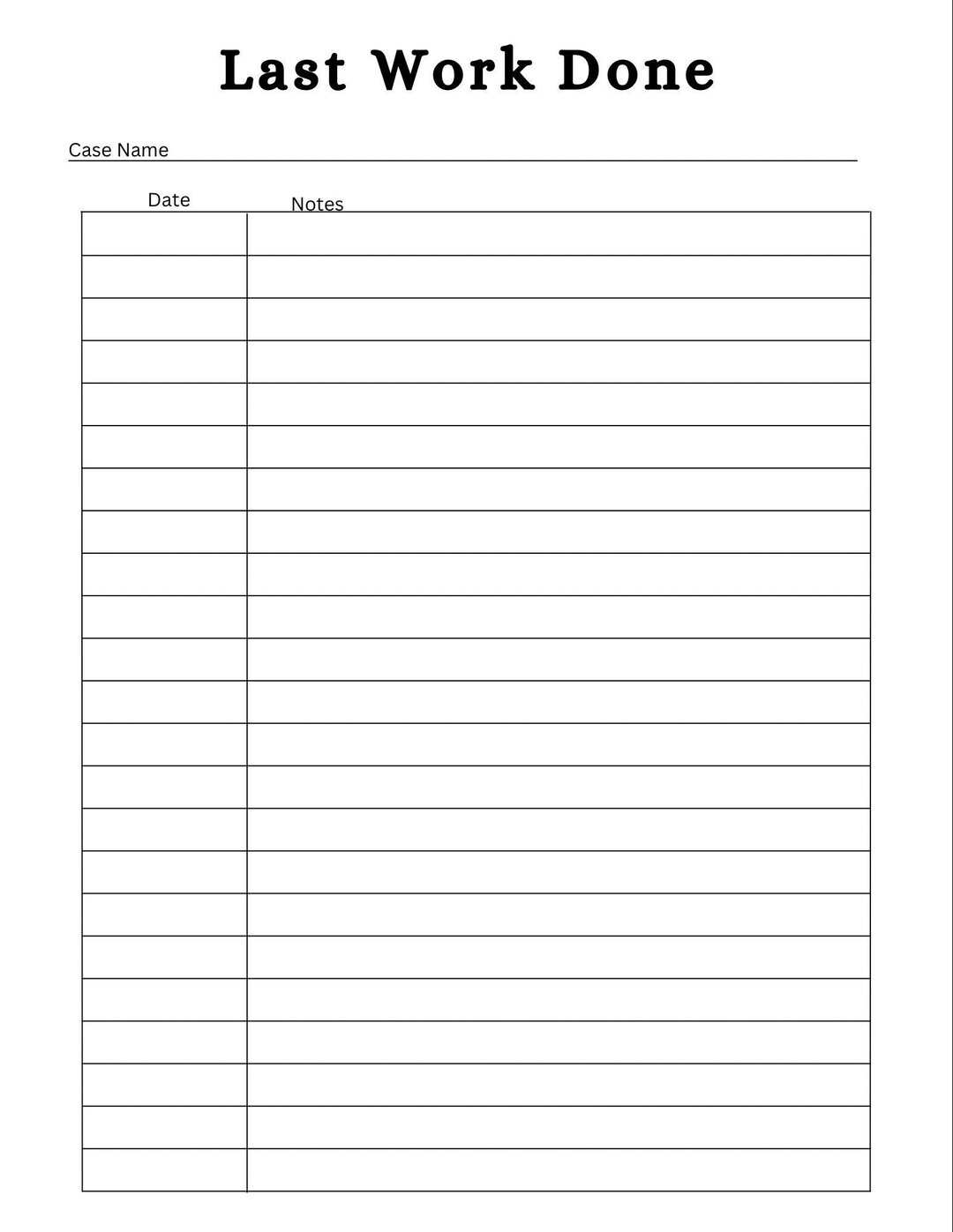 Lay Work Done Memo - Etsy