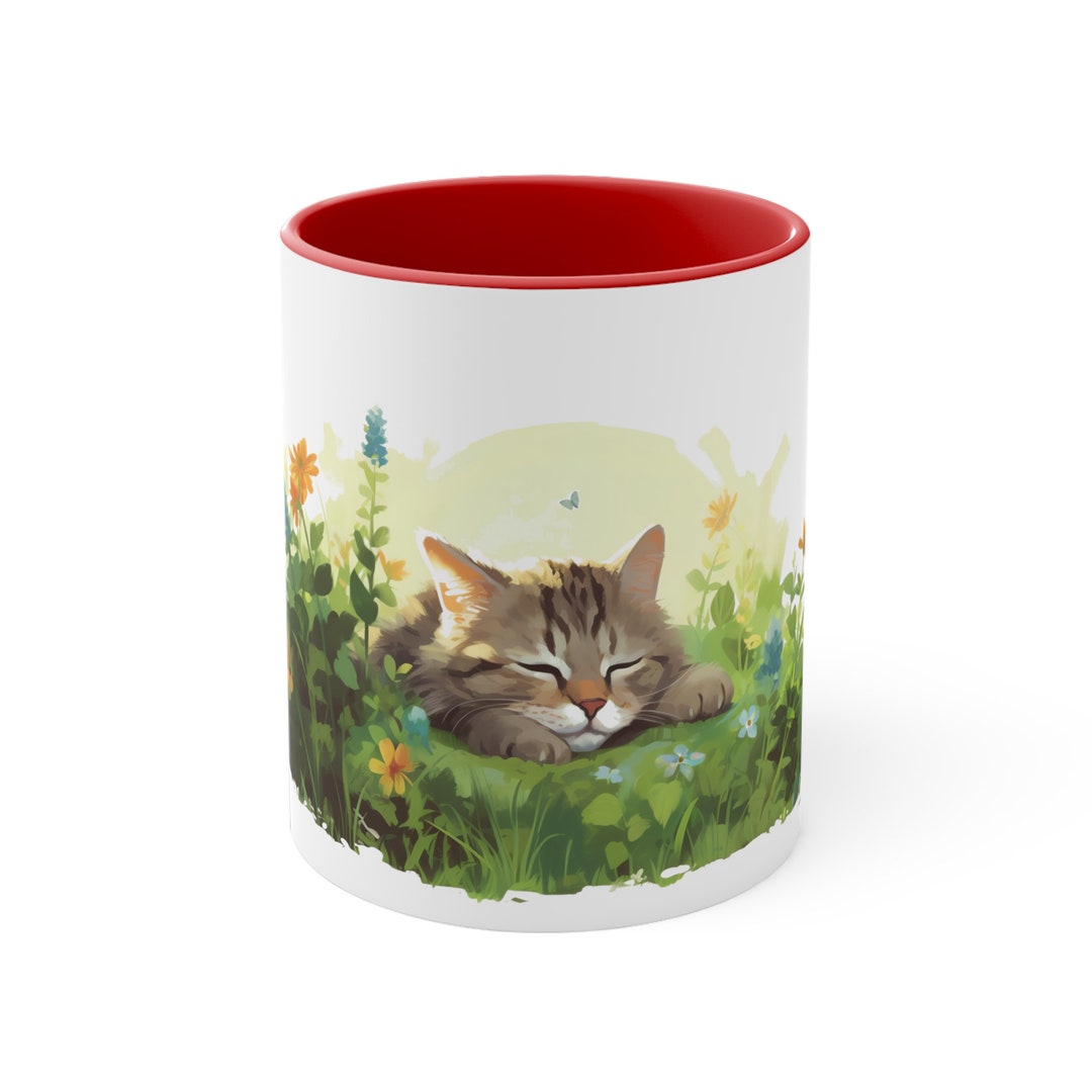 Cute Cat Mug, Sleepy Cat Mug, Kitty Mug, Cat Mom Mug, Cat Dad Mug, Gift ...