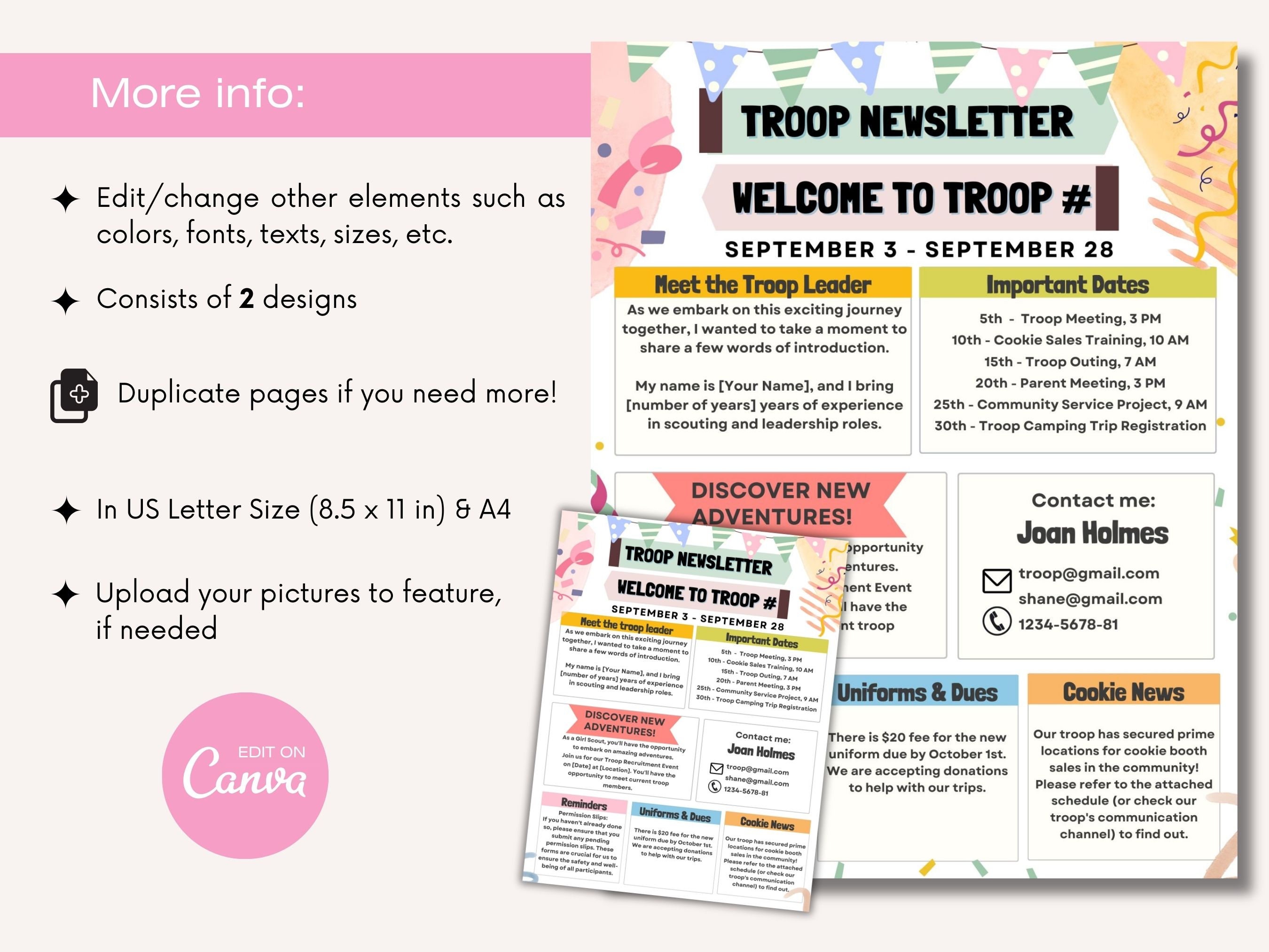 Girl Scout Newsletter Template, Cub Scout Newsletter, Event Newsletter ...