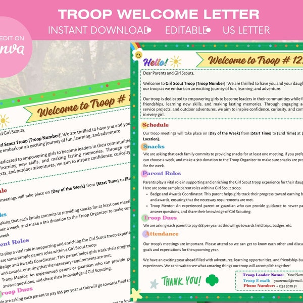 Girl Scout Troop Invitation - Etsy