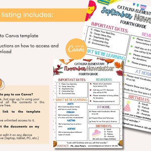 Seasonal Monthly Newsletter Template 2024, Editable Canva Classroom ...