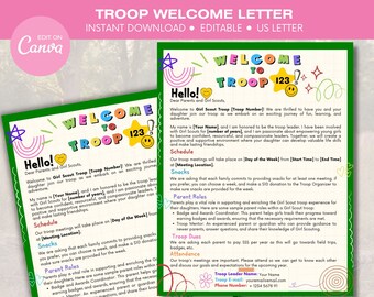 Girl Scout Troop Welcome Letter - Etsy