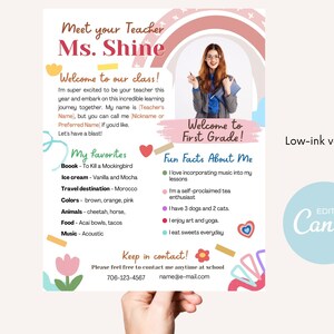 All About Me Teacher Template Meet the Teacher Template All - Etsy
