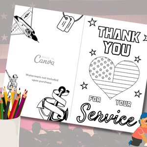 Happy Veterans Day Coloring Page, Veterans Day Thank You Card, Thank ...