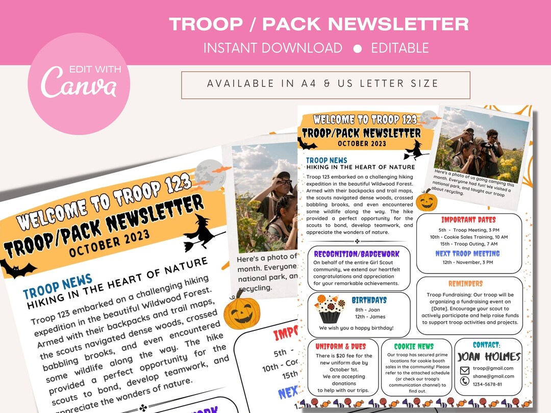 Halloween October Girl Scout Troop Newsletter, October Newsletter Cub ...