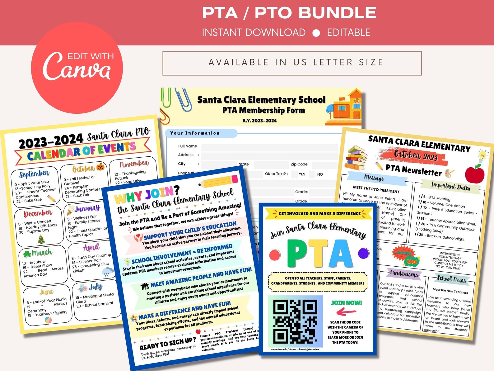 Editable PTA PTO Flyer Bundle, Pta Flyer, Why Join the Pta, Pta Yearly ...
