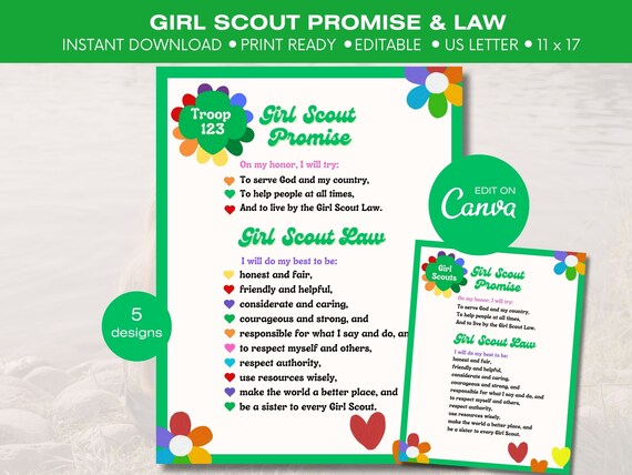 Affiche De Promesse Des Scouts Poster Loi Scoute CARRICK France