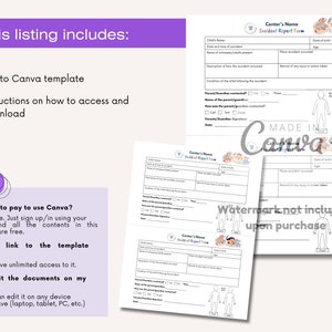 Daycare Boo Boo Report Form Incident Report Form Accident Ouch Report ...