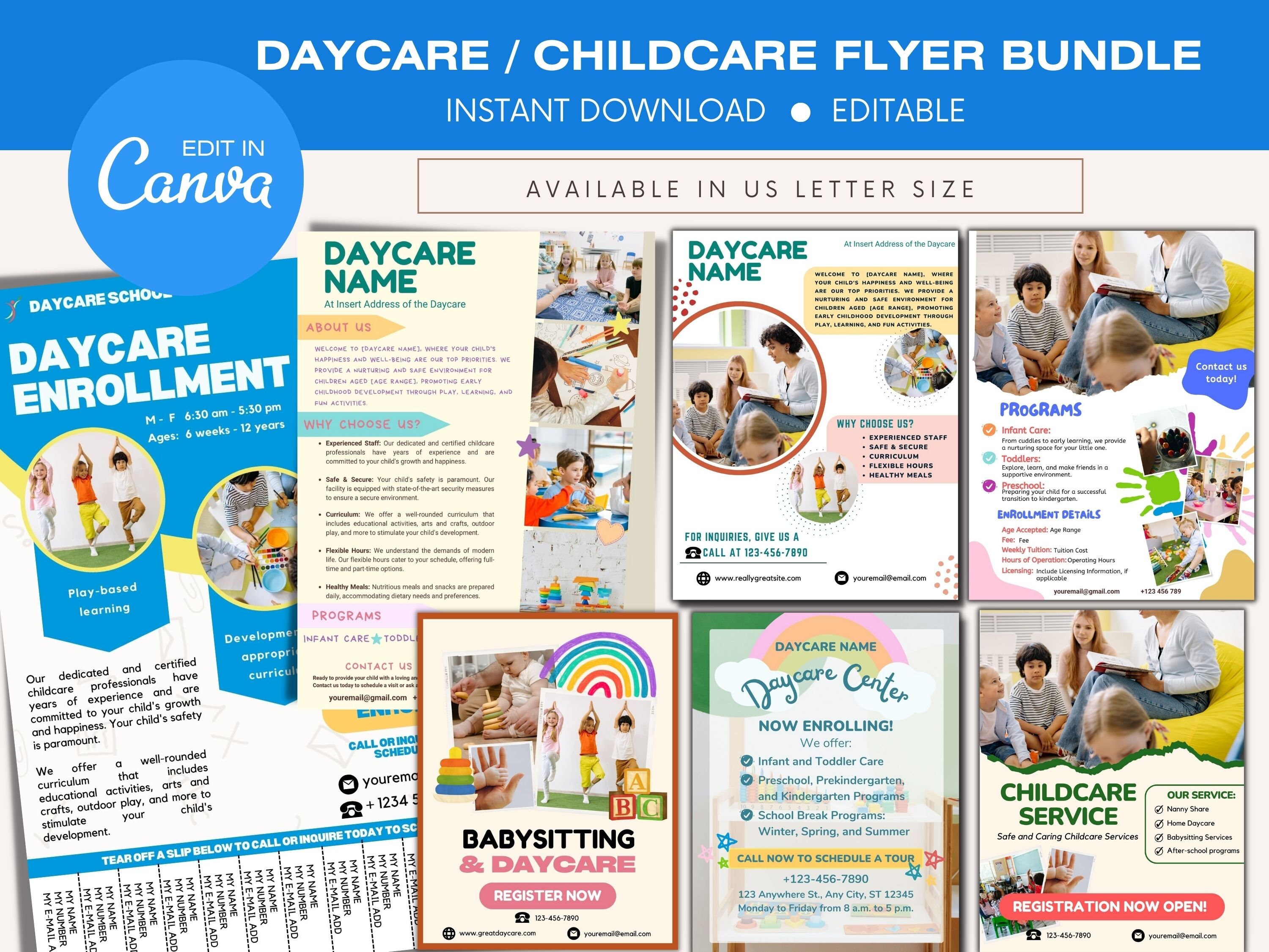 Daycare Business Flyer Bundle, Childcare Flyers, Home Daycare Flyer ...
