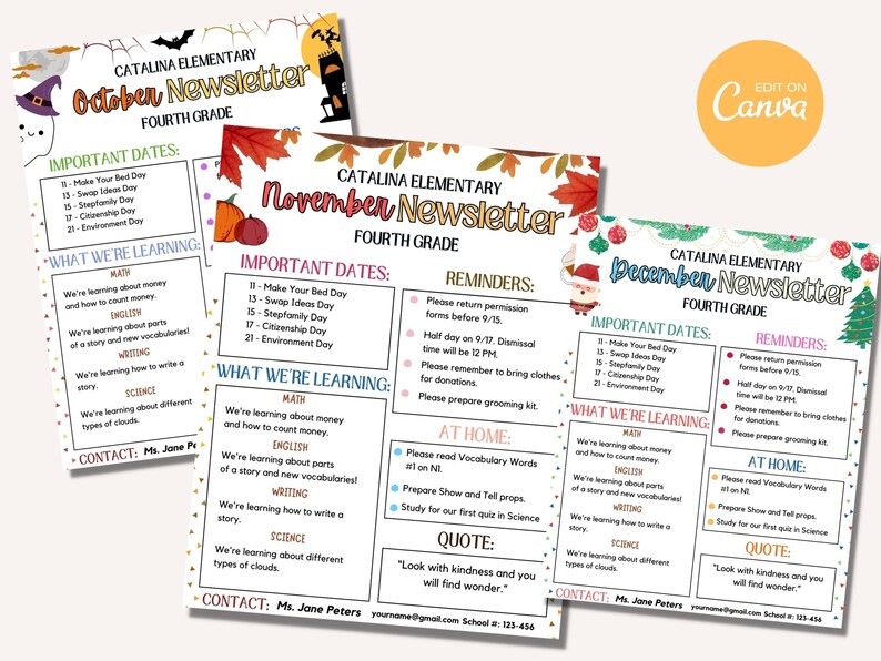 Plantilla de boletín editable 2024 2025, Boletín mensual de aula ...