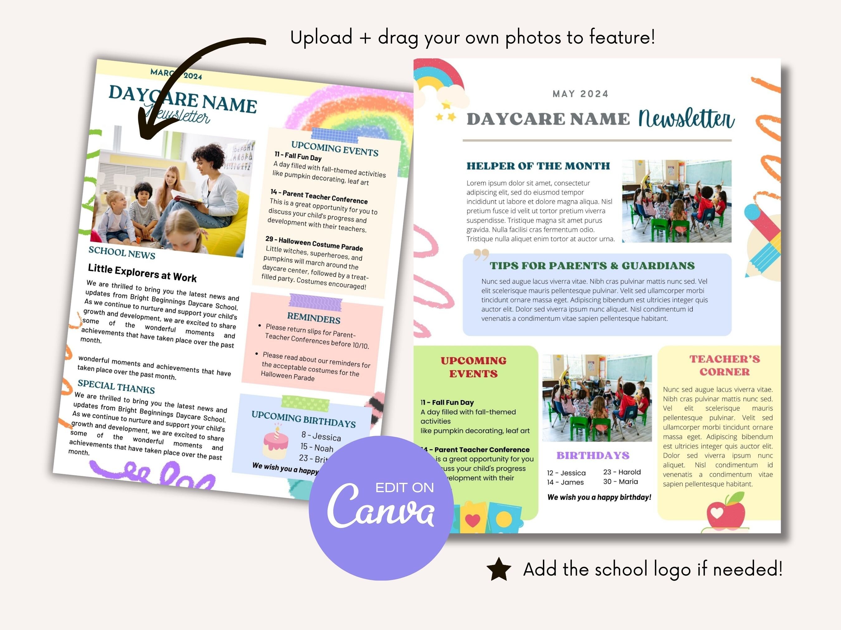 Daycare Newsletter Template, Preschool Newsletter, Toddler Newsletter ...
