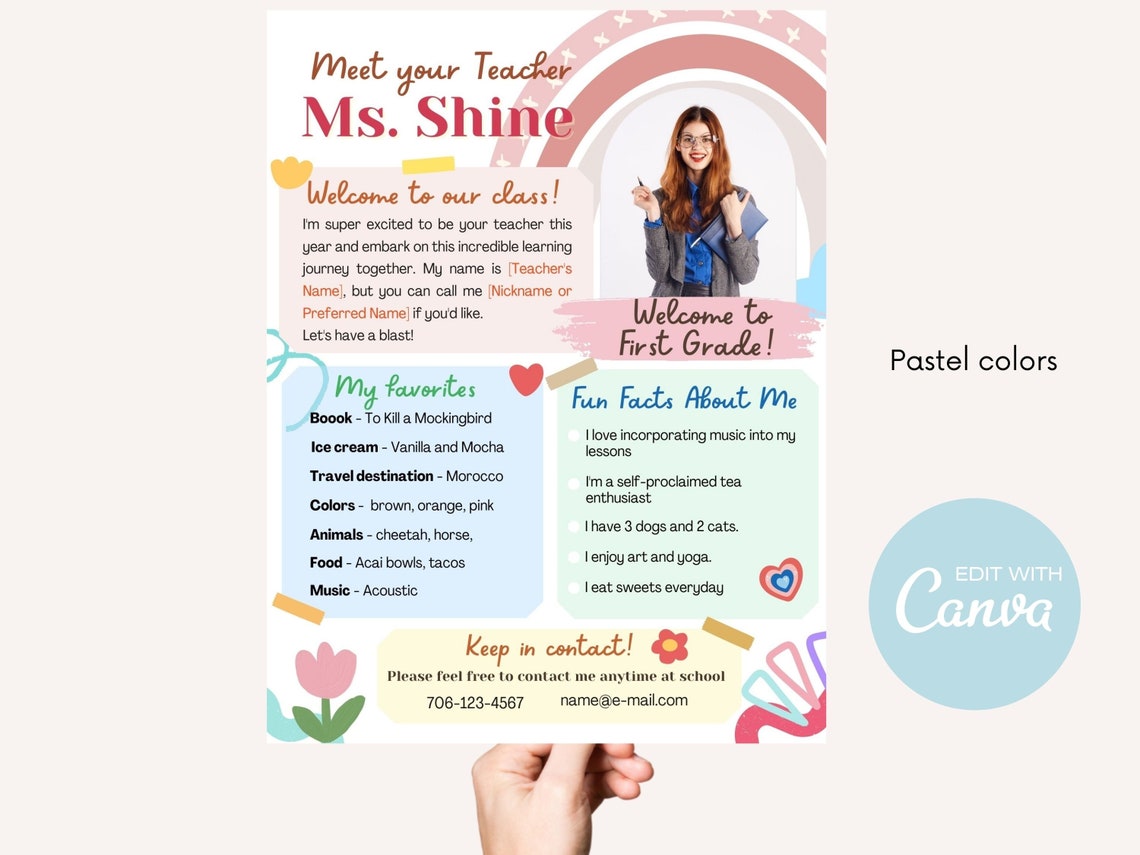 All About Me Teacher Template, Meet the Teacher Template, All About Me ...