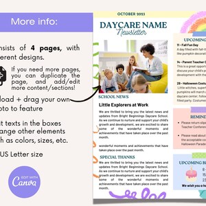 Daycare Newsletter Template, Preschool Newsletter, Toddler Newsletter ...