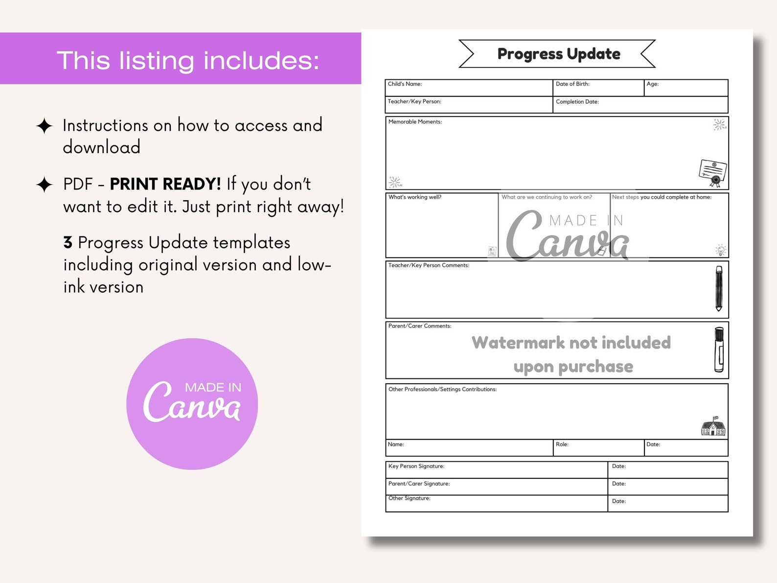 Progress Report Card Template, Student Report Card Template, Progress ...