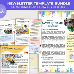 Daycare Newsletter Template, Preschool Newsletter, Toddler Newsletter ...