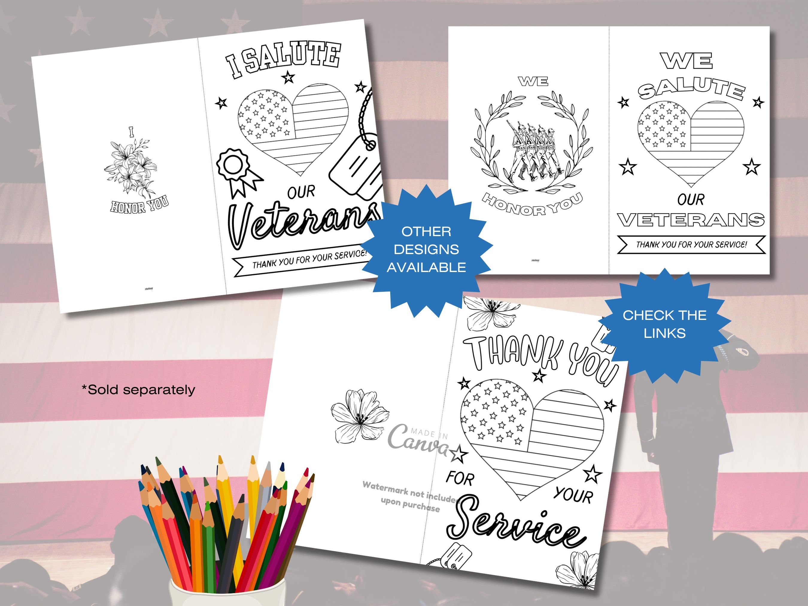 Happy Veterans Day Coloring Page, Veterans Day Thank You Card, Thank ...