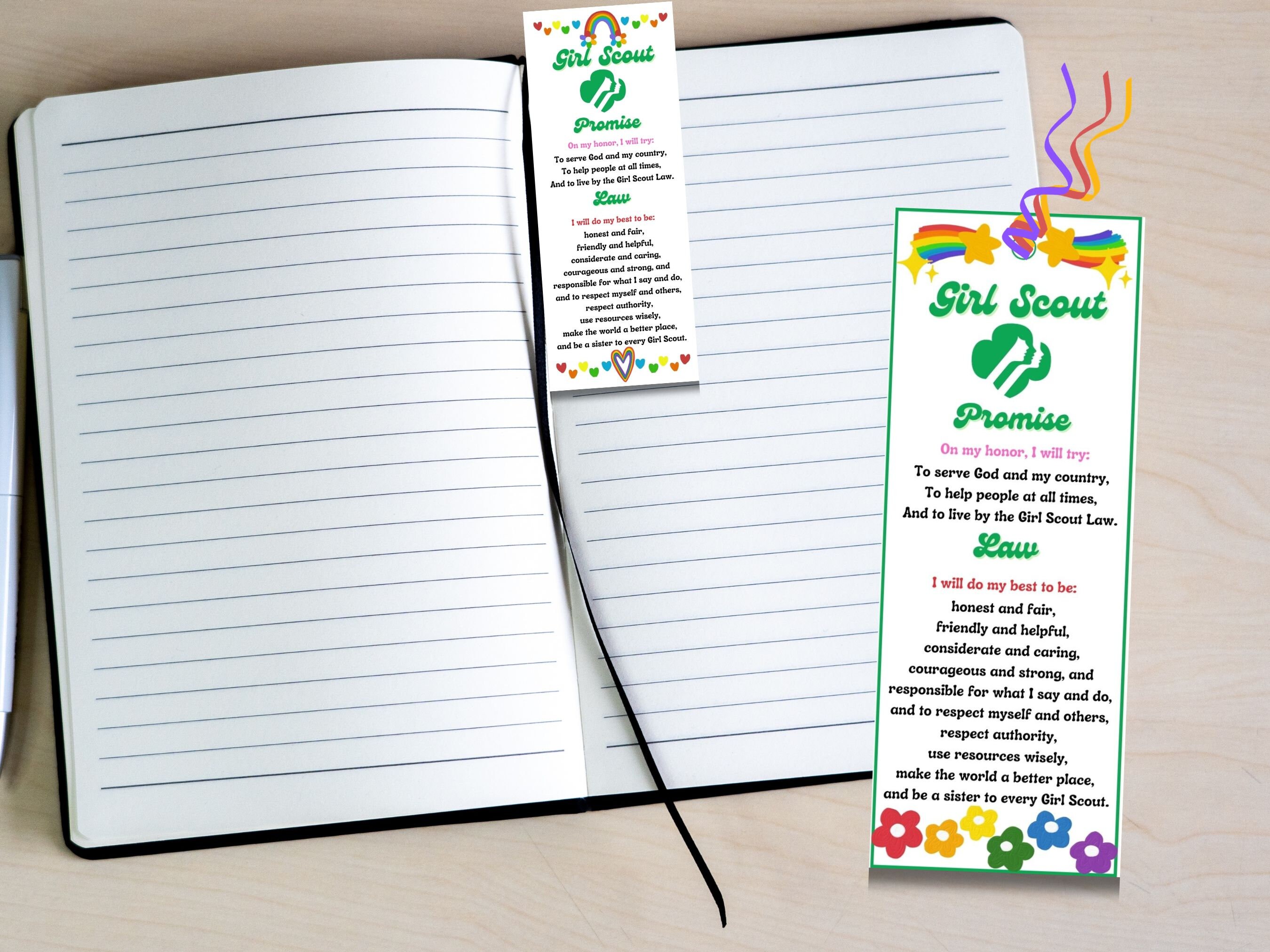 2024 Girl Scout Promise and Law Printable, Girl Scout Bookmark Activity ...