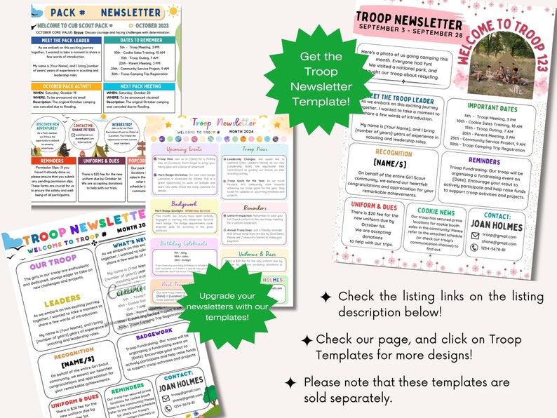 Girl Scout Newsletter Template, Cub Scout Newsletter, Event Newsletter ...