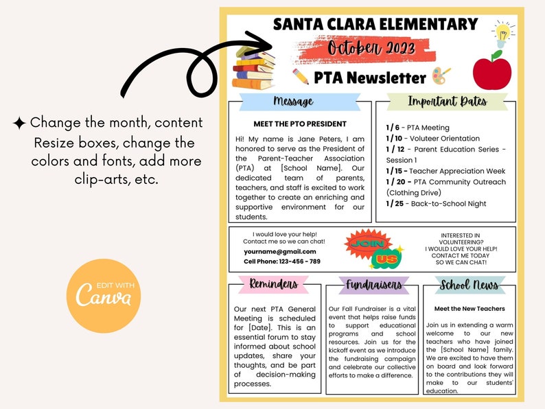 Editable PTA PTO Flyer Bundle, Pta Flyer, Why Join the Pta, Pta Yearly ...