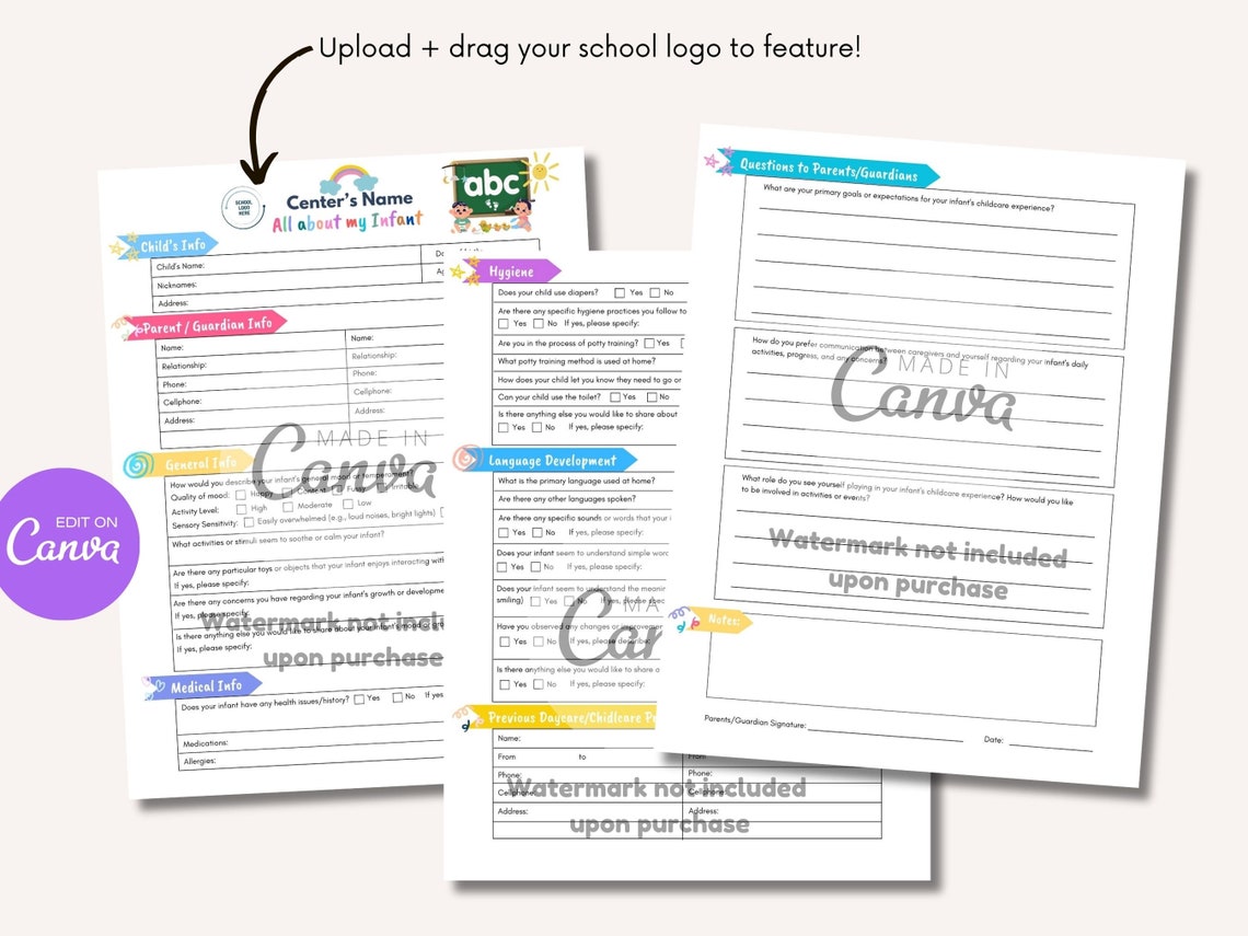 All About My Child Form Essential Daycare Forms for Infants Get to Know ...