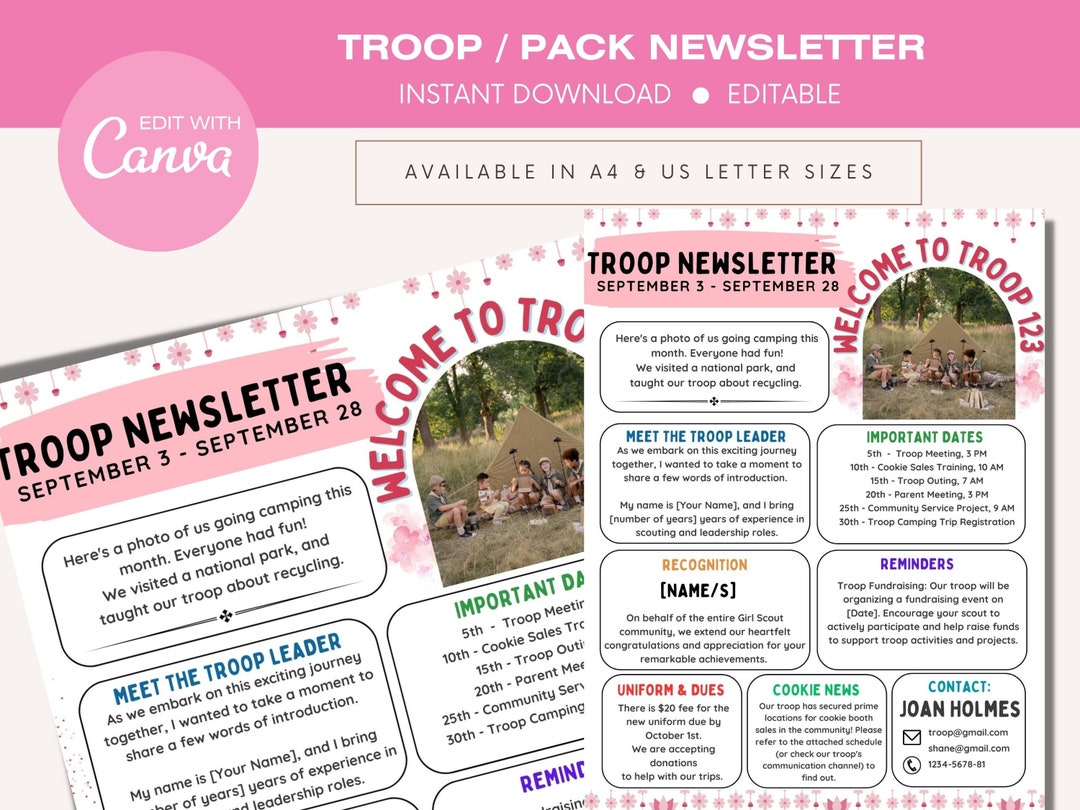 Girl Scouts Newsletter, Cub Scouts Newsletter, Troop Newsletter, School ...