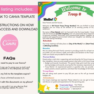Girl Scout Welcome Letter, Girl Scout Daisy Welcome Letter, Troop ...